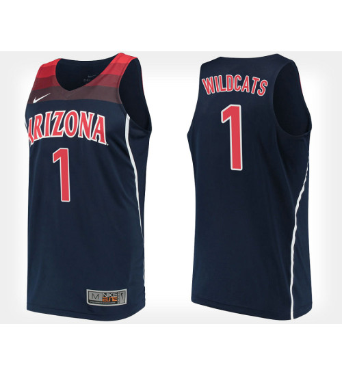 Arizona Wildcats #1 Navy Replica College Basketball Jersey